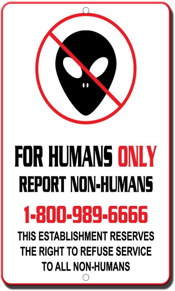 Amazon.com: for Humans Only Report Non-Humans Novelty Funny Label Vinyl ...