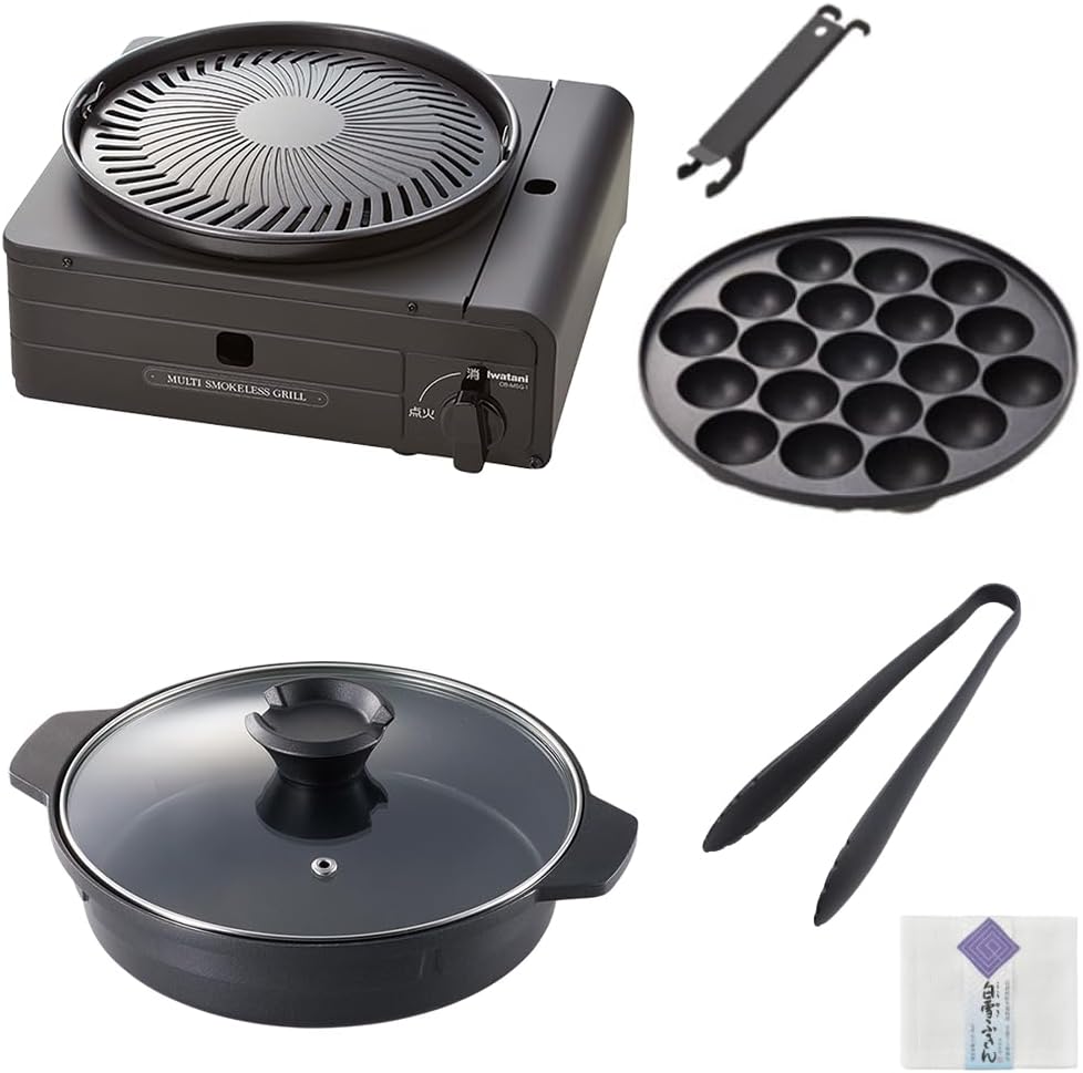 Amazon.co.jp: イワタニ カセットフー マルチスモークレスグリル CB-MSG-1 ＆ ジュニアマルチプレート CB-A-MPJ ...