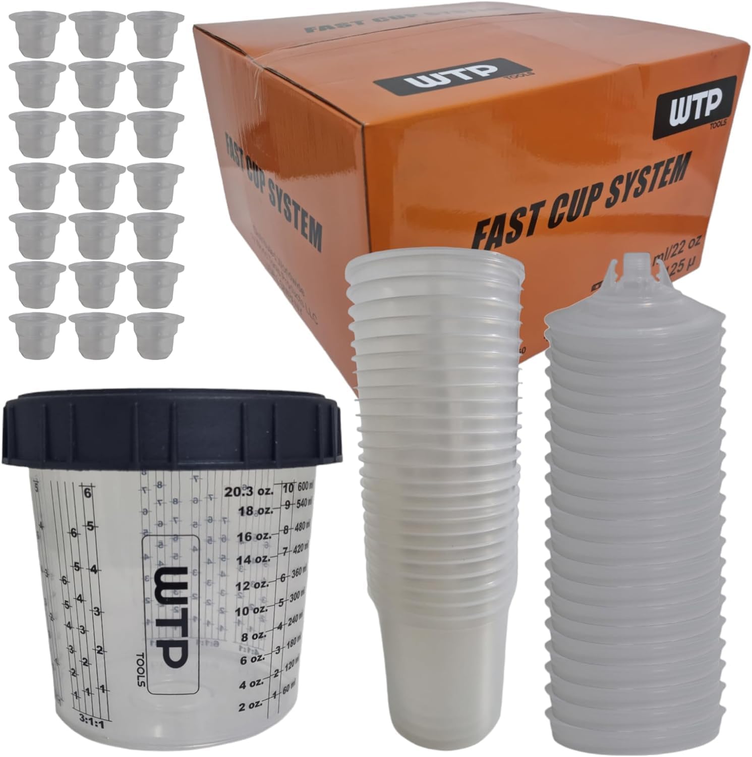 Amazon.com: Automotive Paint Mixing Cups and Liners Kit Disposable ...
