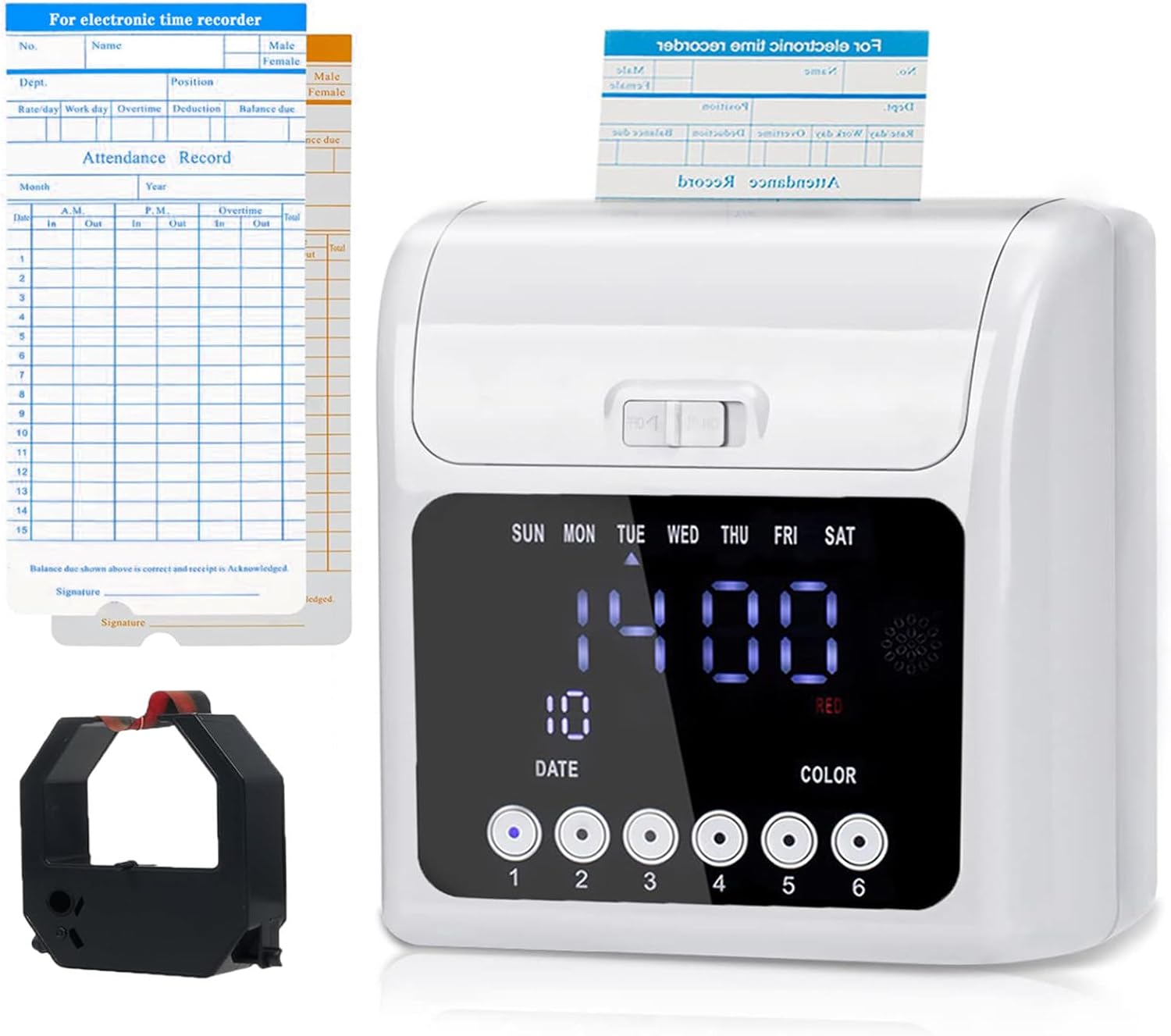 BatanE Small Business Time Attendance Clock with 50 Pieces Employee ...
