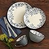 Amazon.com | Pfaltzgraff Gabriela Blue 16-Piece Dinnerware Set, Service ...