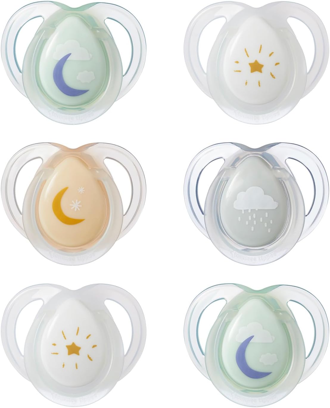Amazon.com : Tommee Tippee Nighttime Pacifiers, 0-6 Months, 6 Pack of ...