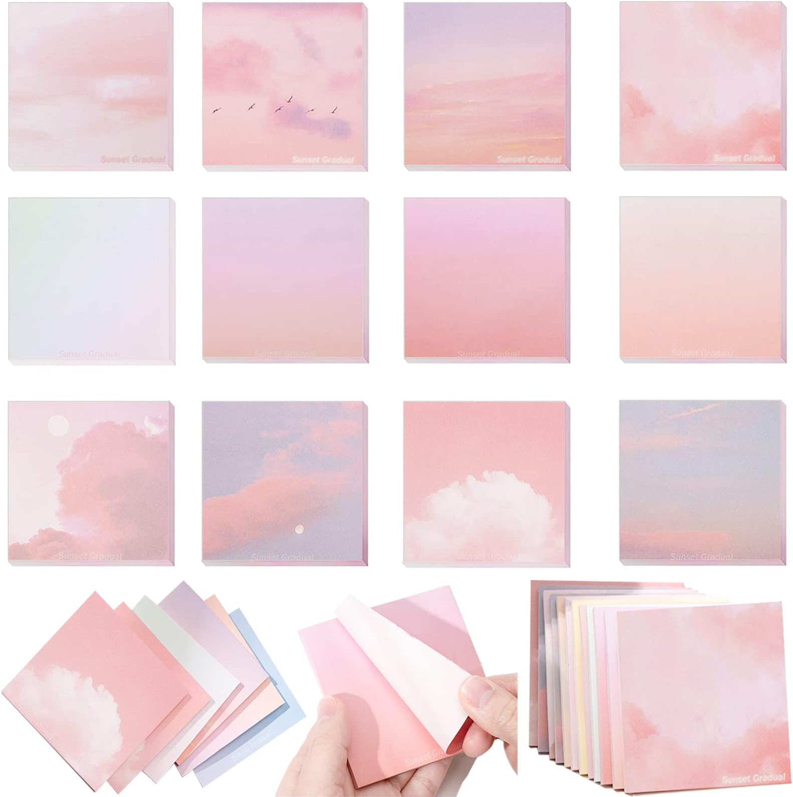 Amazon.com : 600 Pcs Watercolor Theme Self Sticky Note Pads, Adhesive ...