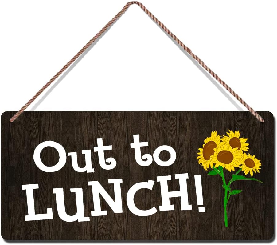 Amazon.com: Sokomurg (12inx6in) Out to Lunch Door Sign Door Hanger for ...
