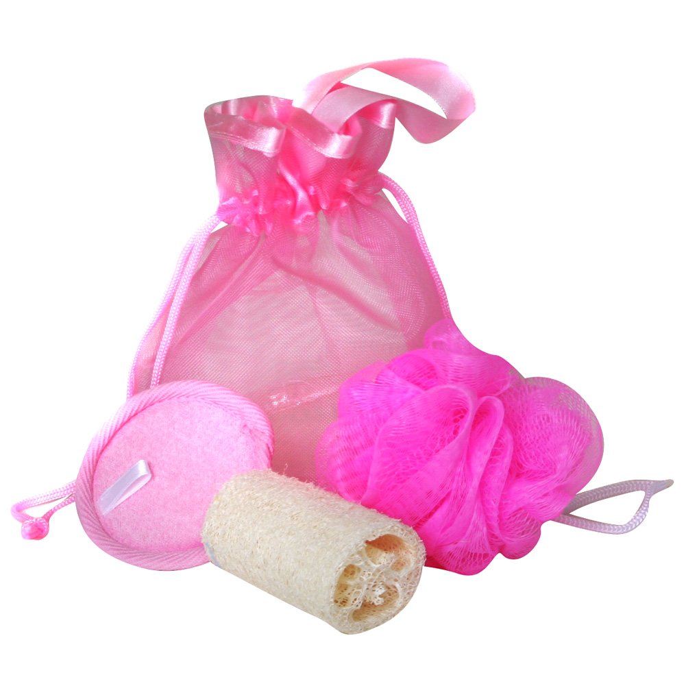Amazon.com : Pink Day Spa Loofah Gift Bag : Bath And Shower Product ...