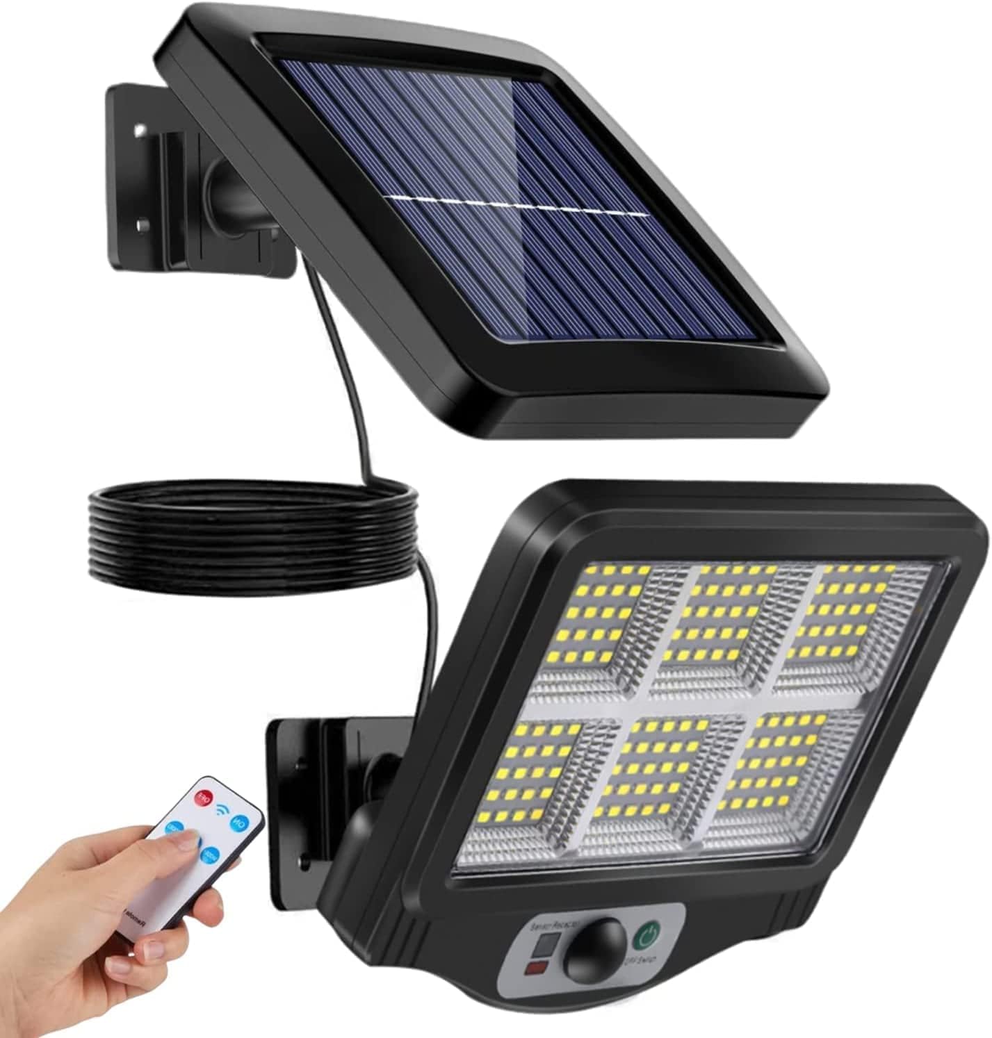 KingThai Solar Outdoor Lights Motion Sensor,150 Bright LED Wired ...