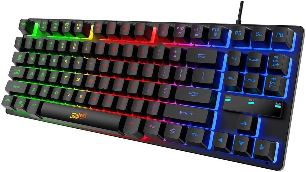 Amazon.com: BUZHI GK-10 USB Wired Keyboard Gaming Keyboard 87 Keys ...