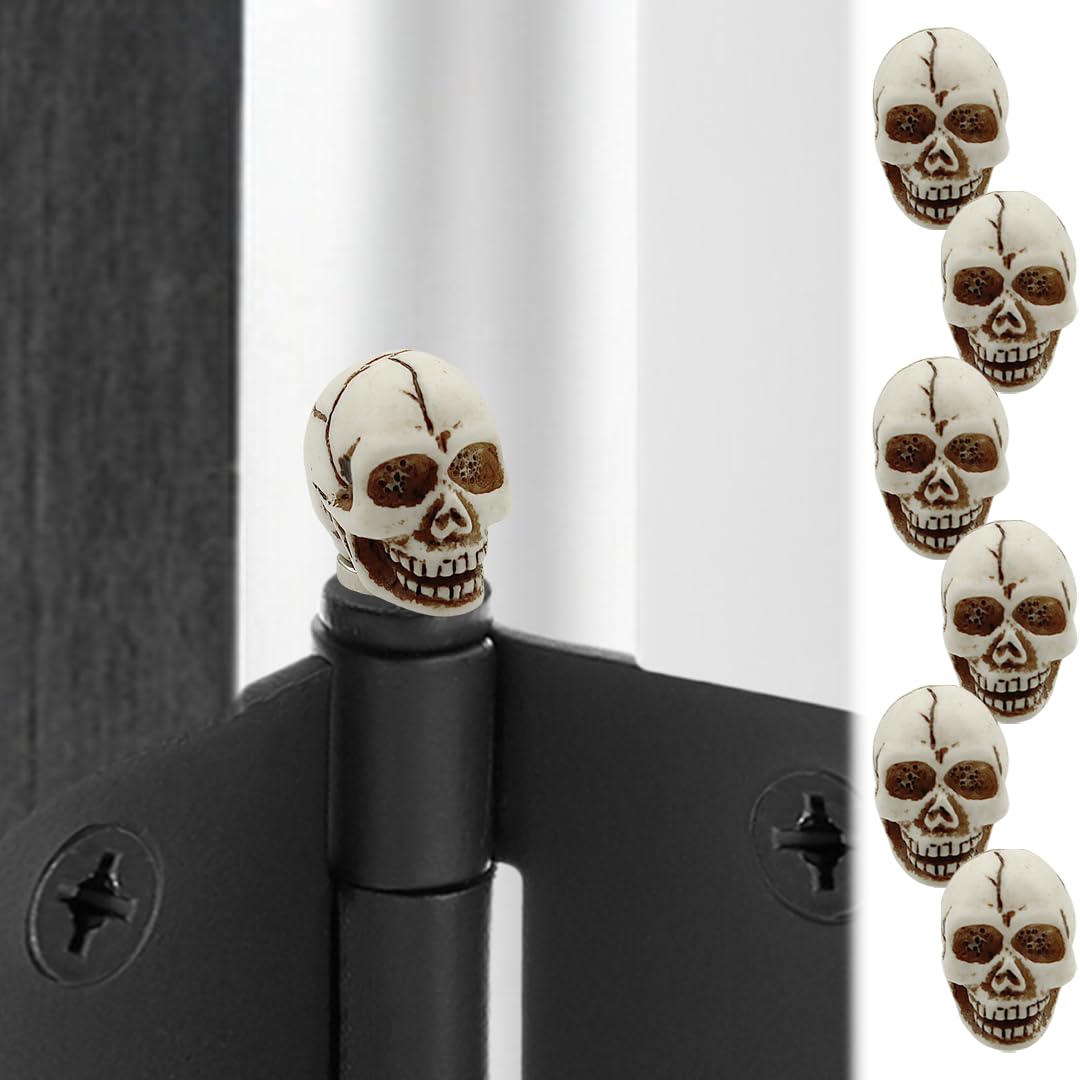 Amazon.com: Tiny Skull Hinge Heads Decorative Topper Set of 6 - Door ...