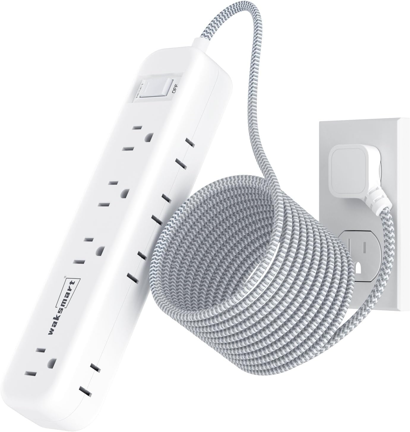 Amazon.com: Flat Extension Cord 20 FT Multiple Outlets- Surge Protector ...