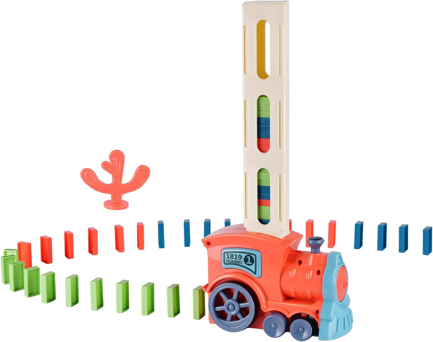 Domino Train Set, 80PCS Automatic Domino Blocks Game Building and ...