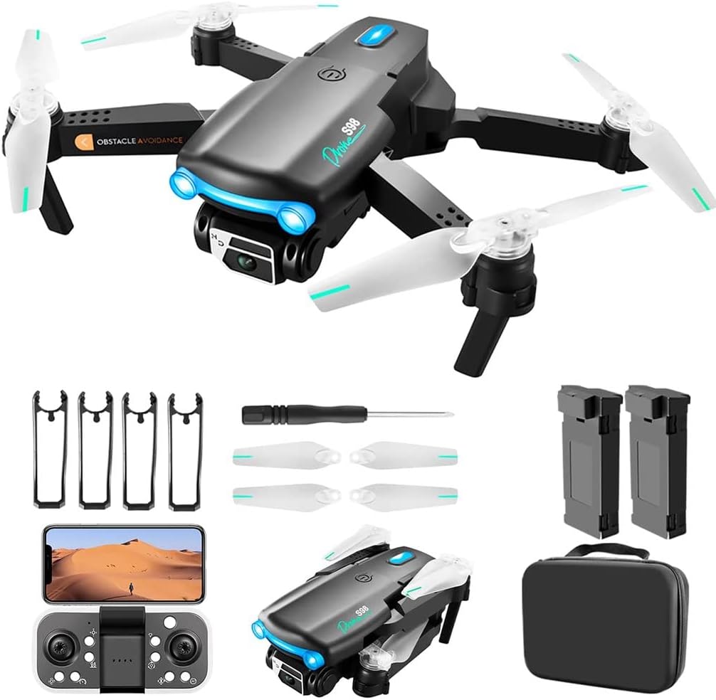 Drone S98 WIFI FPV 4K HD Câmera Dupla 360° Evitação Obstáculos ...