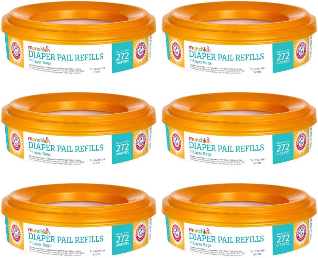 Amazon.com: 6 Munchkin A&H Diaper Pail Refill Rings, Each Holds up to ...