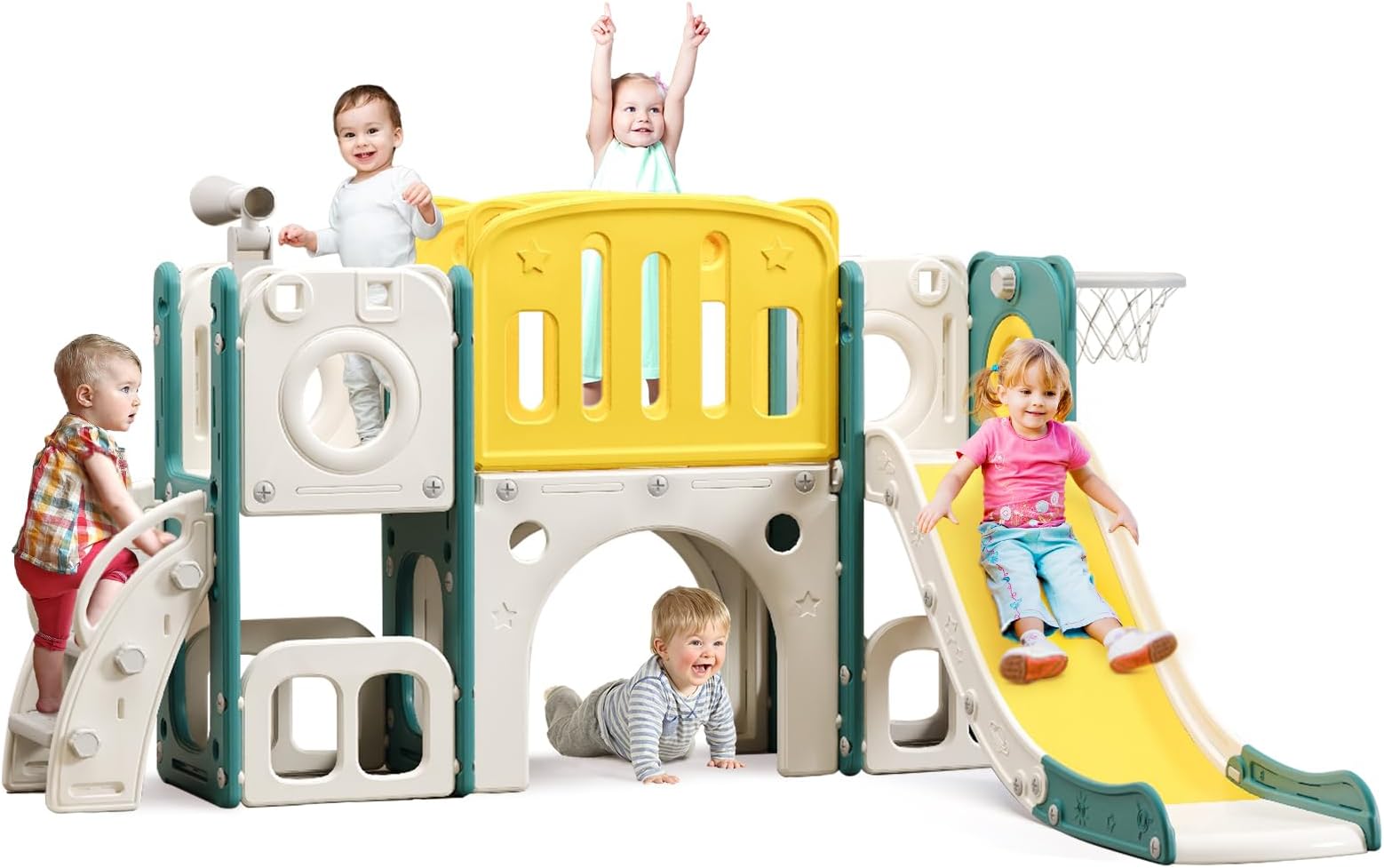 Amazon.com: MOCUTEEN 8 in 1 Toddler Slide Set, Kids Slide for Toddler ...