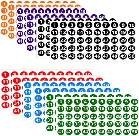 Amazon.com : 600PCS Number Stickers 1-50 Consecutive Number Labels ...