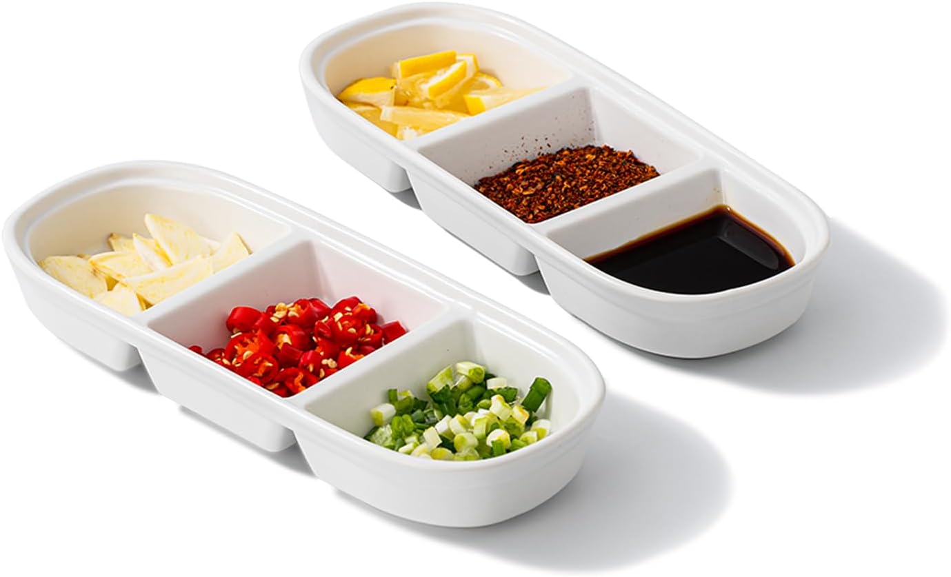 Amazon.com | KAMAIDI 2PCS Ceramic Dishes, Ceramic Dish Stainless Steel ...