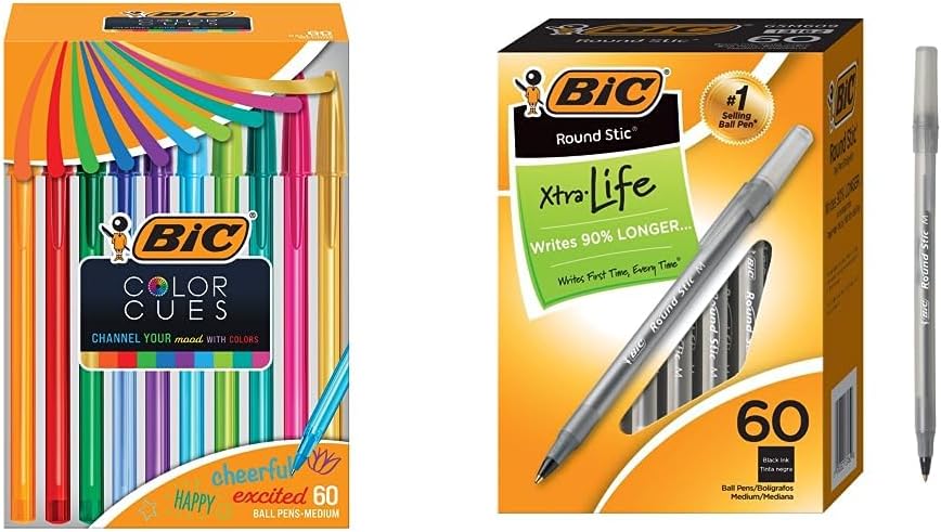 Amazon.com : BIC Color Cues Pen Set (WMSUA60-AST), 60-Count Pack ...