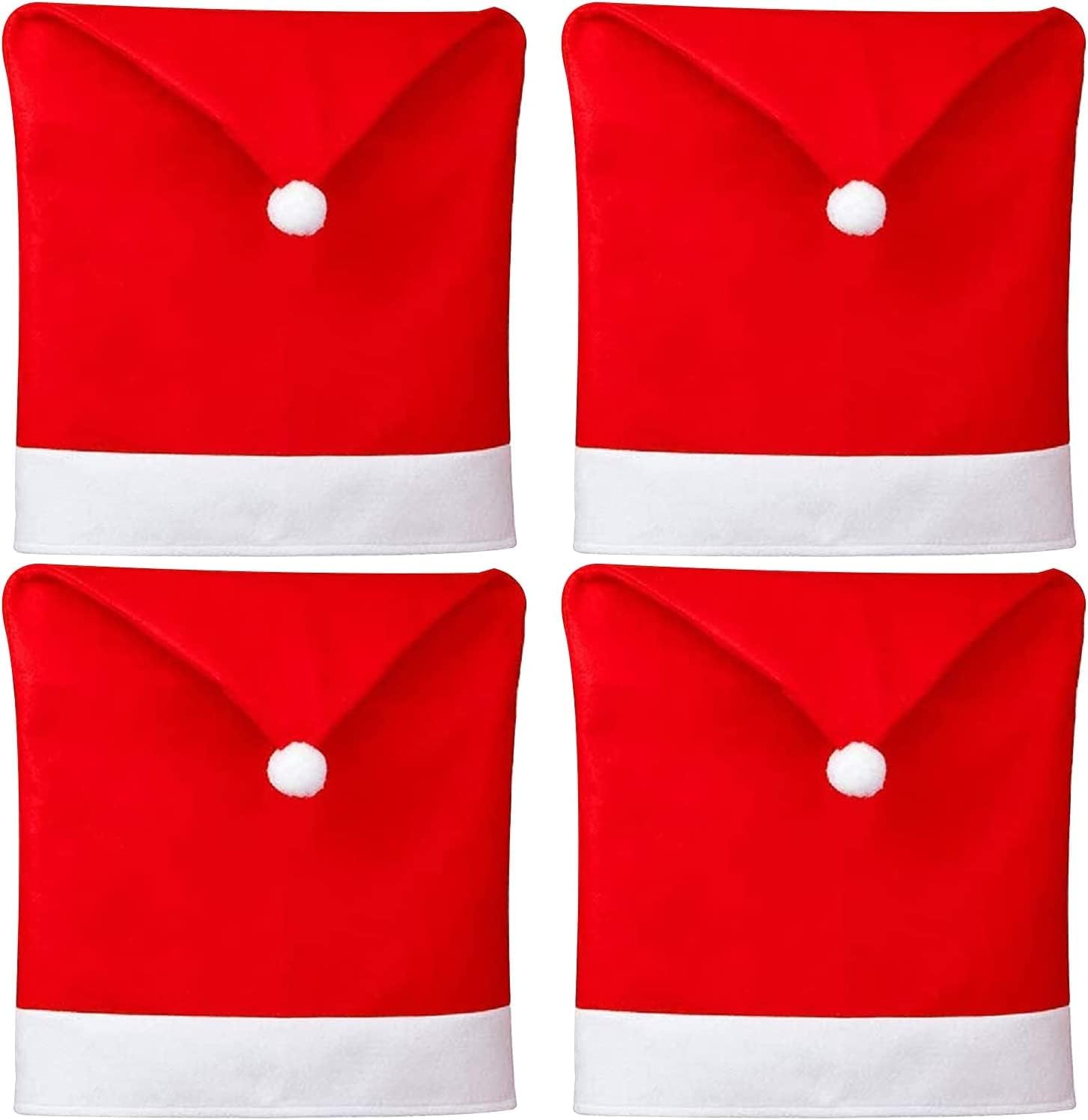 Amazon.com: ZYSCLU Christmas Chair Covers-4PCS/6PCS Santa Hat Dining ...