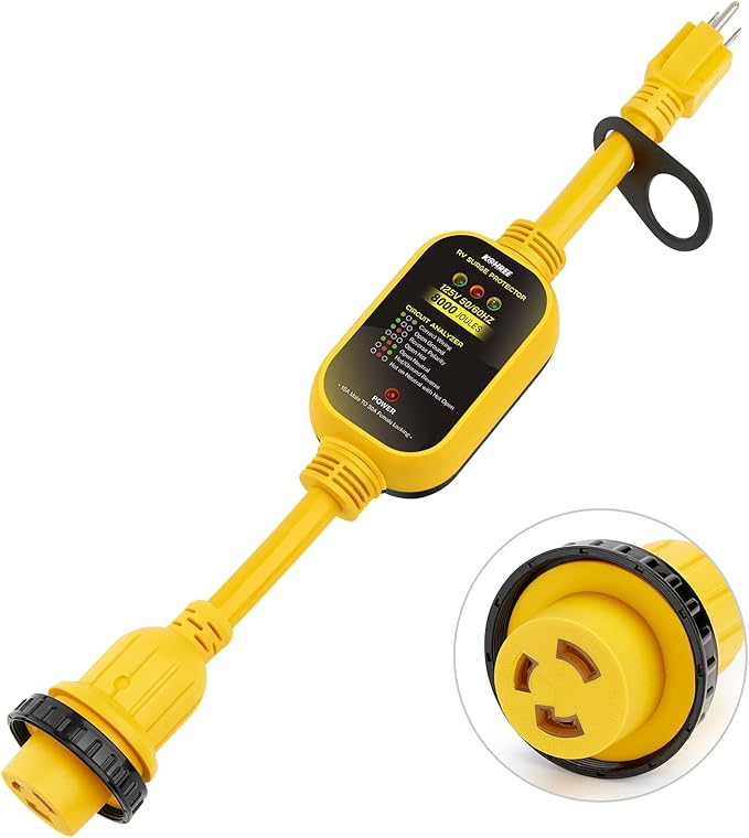 Amazon.com: Kohree 30 Amp to 110V RV Adapter with Surge Protection ...