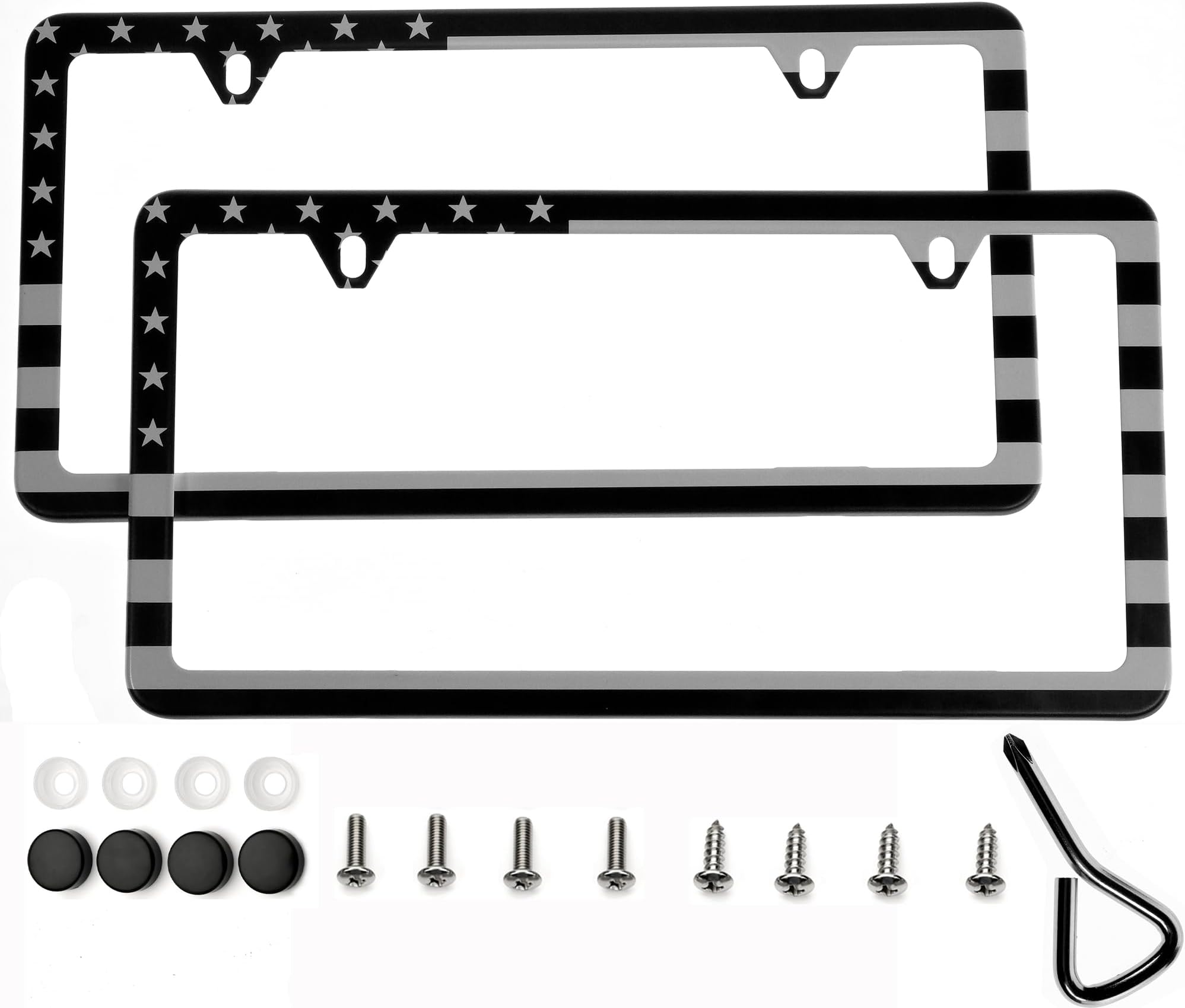 Amazon.com: LFPartS Premium Slim Style Stainless Steel License Plate ...