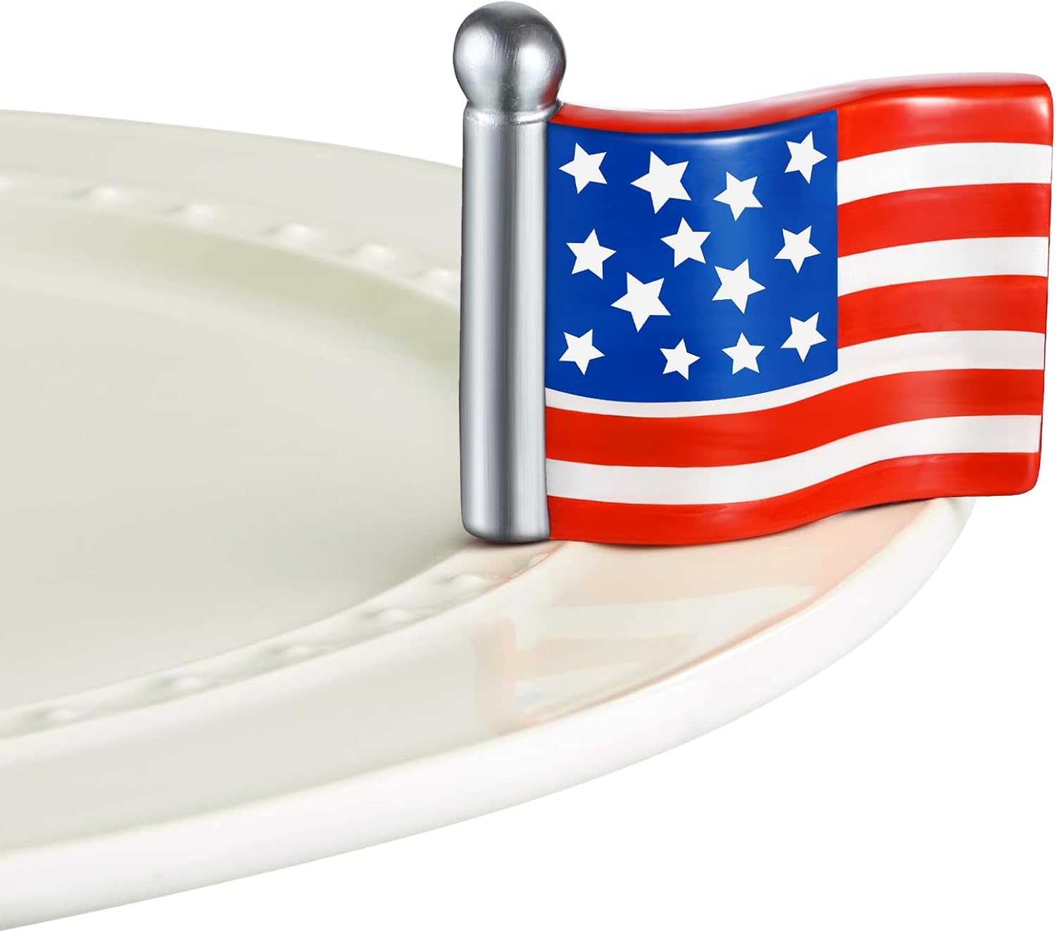 Amazon.com: 4th of July American Flag Platter Charms, Ceramic Fourth of ...
