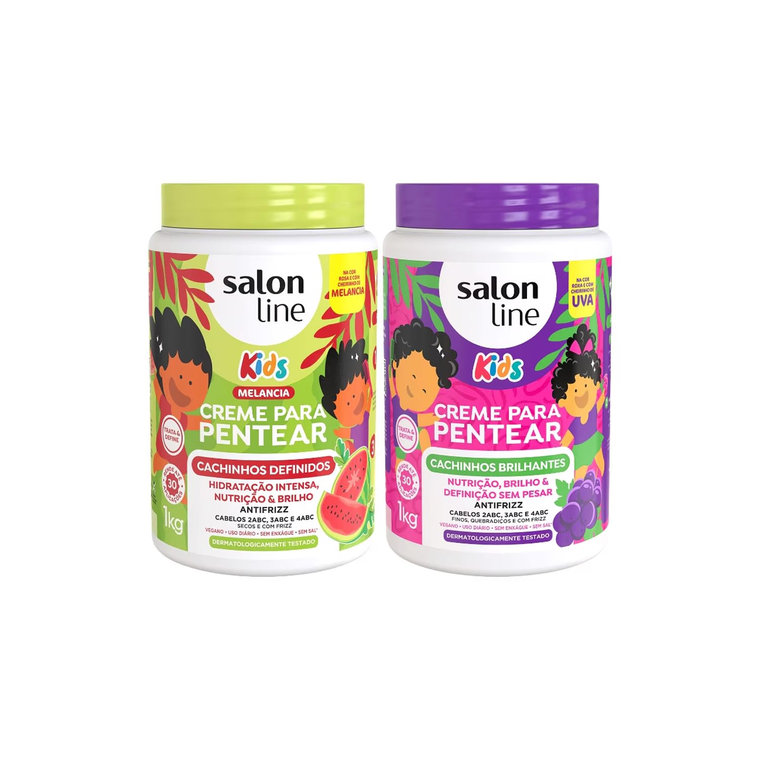 Salon Line, Kit 2 Cremes para Pentear Melancia e Uva Kids | Amazon.com.br