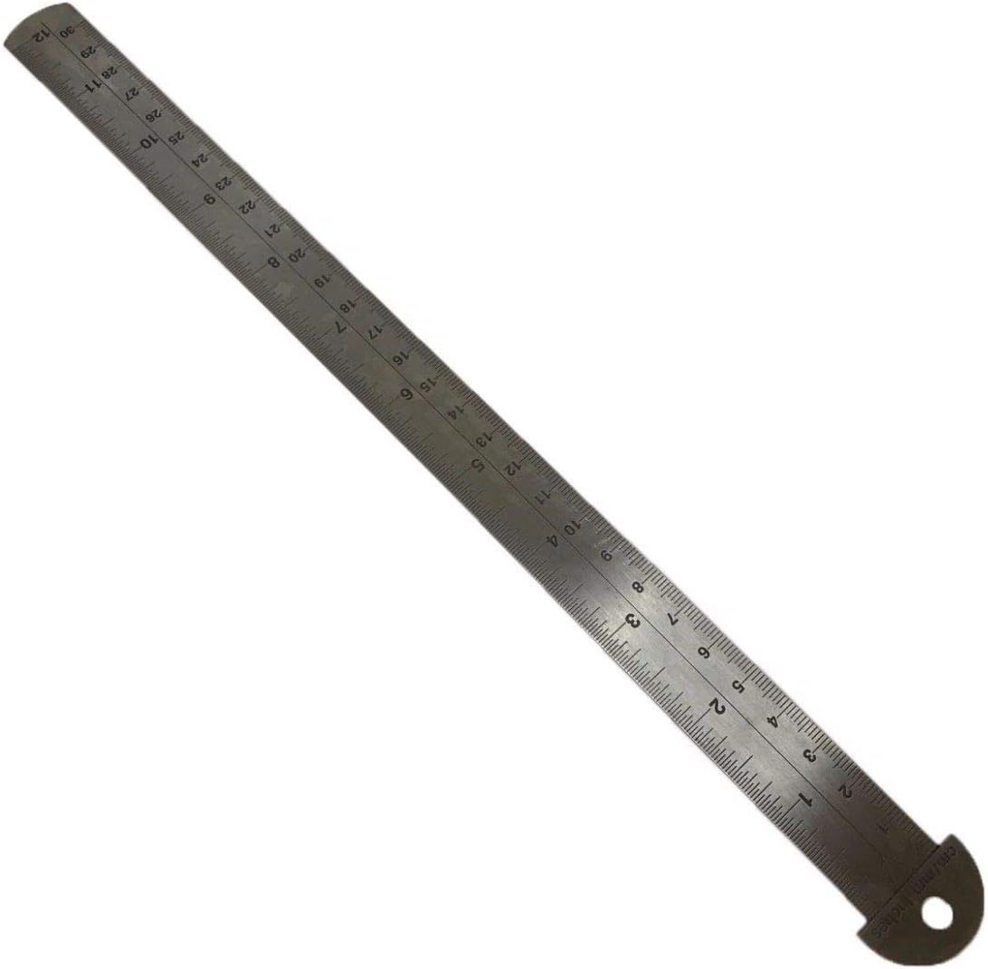 RDGTOOLS 12" 300mm Hook Rule Stainless Steel Metric and Imperial Ruler ...