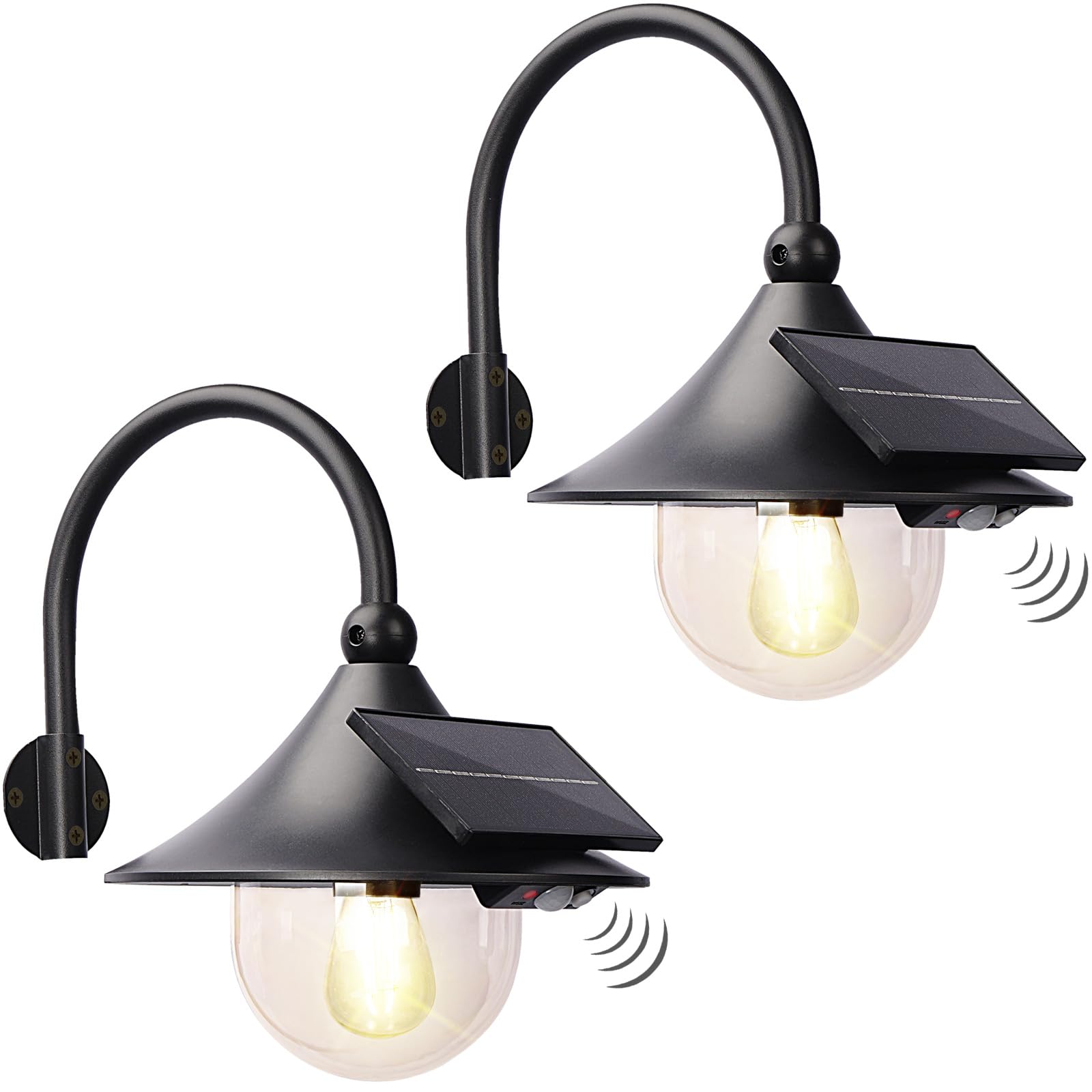 Solar Gooseneck Lighting Carriage Outdoor Solar Barn Wall Light