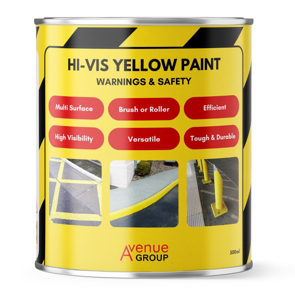 Avenue Hi-Vis Yellow Warning Paint High Visibility 500ml (2) : Amazon ...