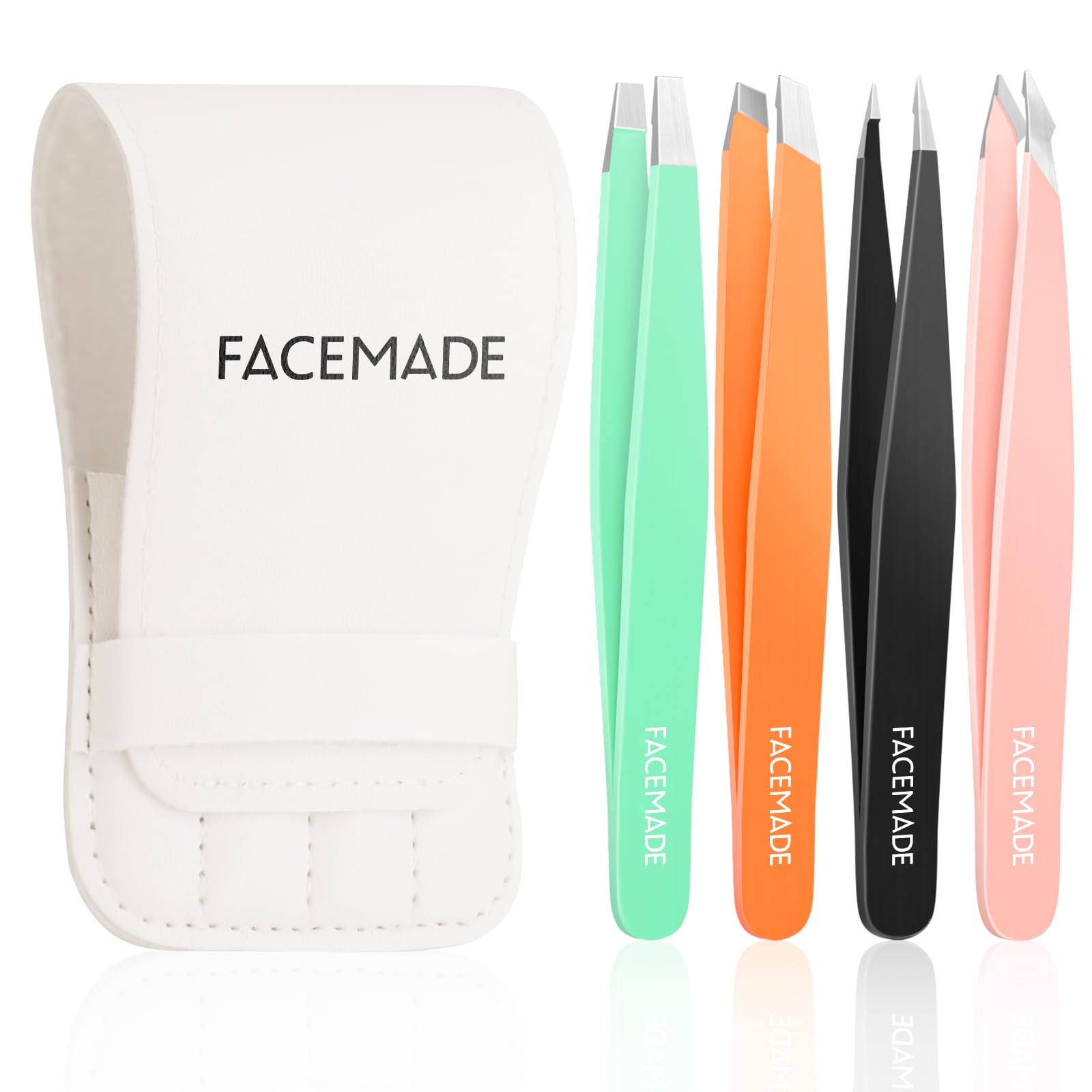 Amazon.com : FACEMADE 4 Pack Tweezers Set - Professional Stainless ...