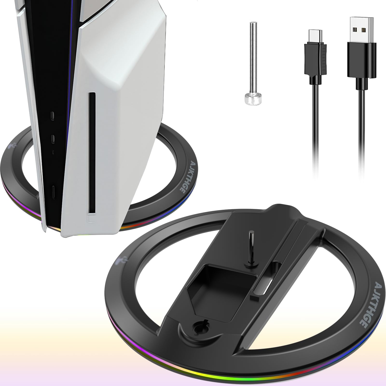 Amazon.com: AJKTHGE RGB Vertical Stand for PS5 Slim Console, Compatible ...