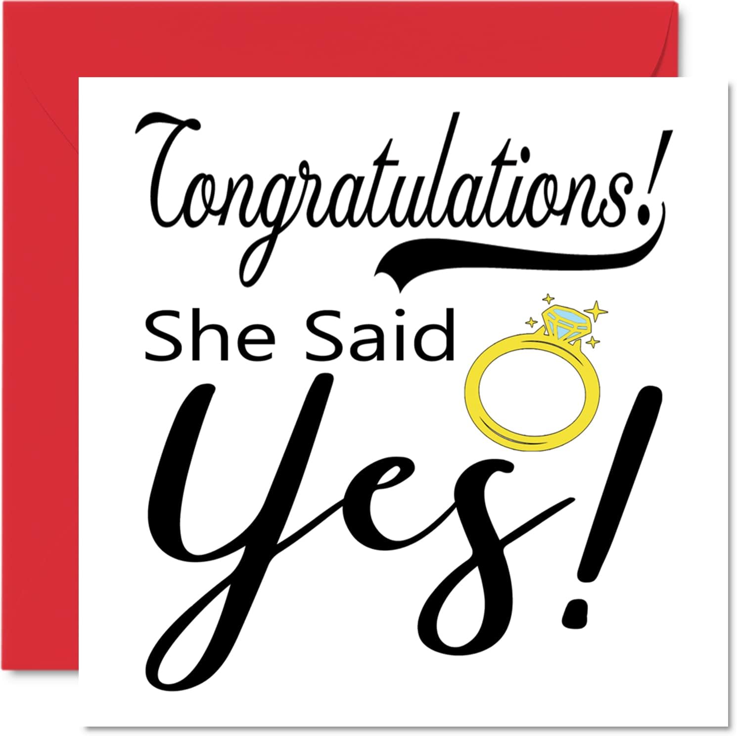 Amazon.com : Stuff4 Engagement Cards for Couples - She Said Yes ...