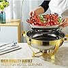 Amazon.com: HONHPD 1 Pack Golden Chafing Dish Buffet Set, Round Stainless Steel Chafers and ...