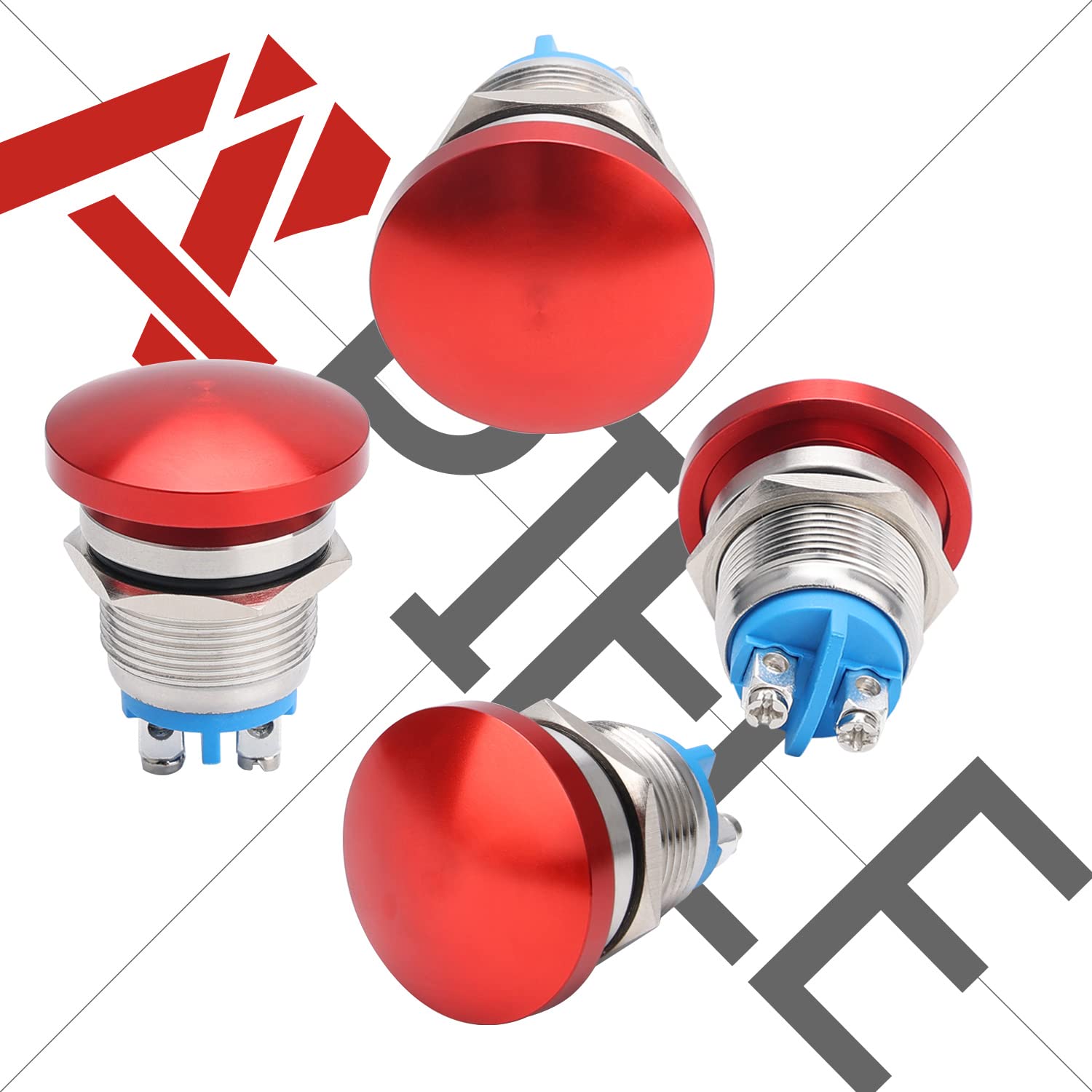 Snapklik.com : APIELE 19MM Mushroom Head Push Button Switch Momentary ...