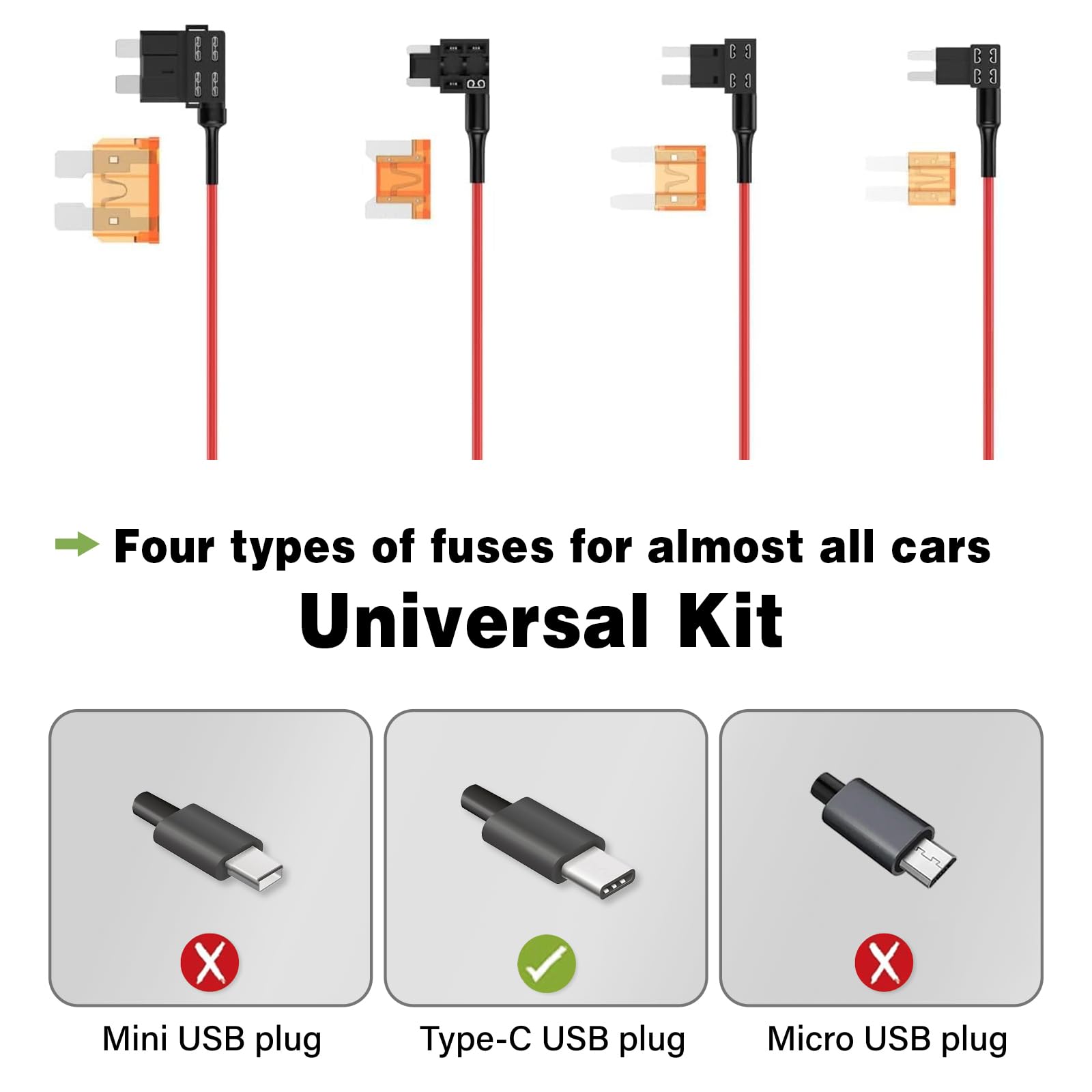 Snapklik.com : Dash Cam Hardwire Kit,11.5ft USB C Port Hard Wire Kit ...