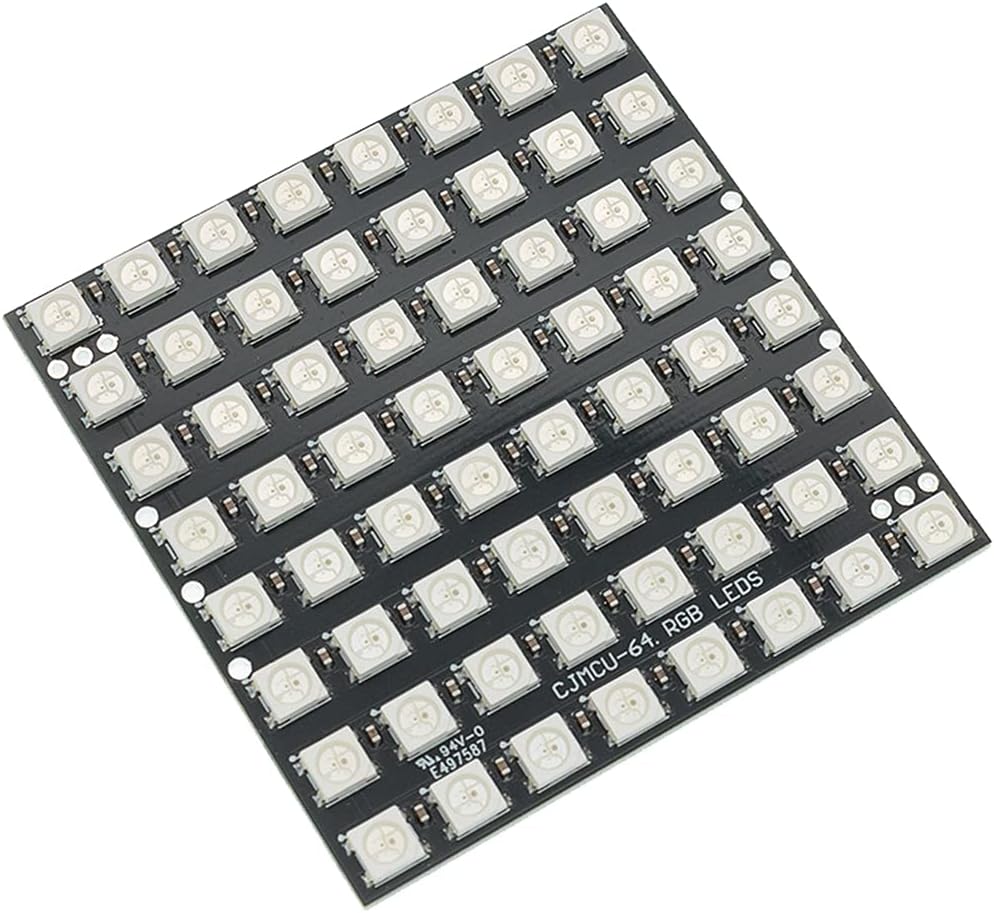 Aihjcnele 8x8 64 LED Matrix WS2812 5050 RGB Dream Color Module WS2812B ...
