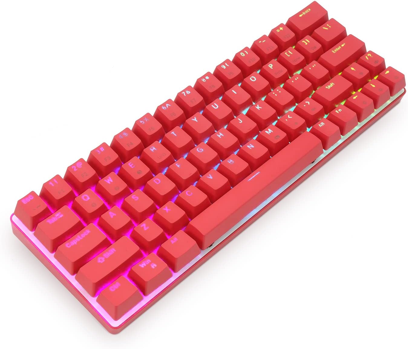 60% Küçük Mekanik Oyun Klavyesi, Bluetooth Kablolu 63 Tuşlu RGB ...