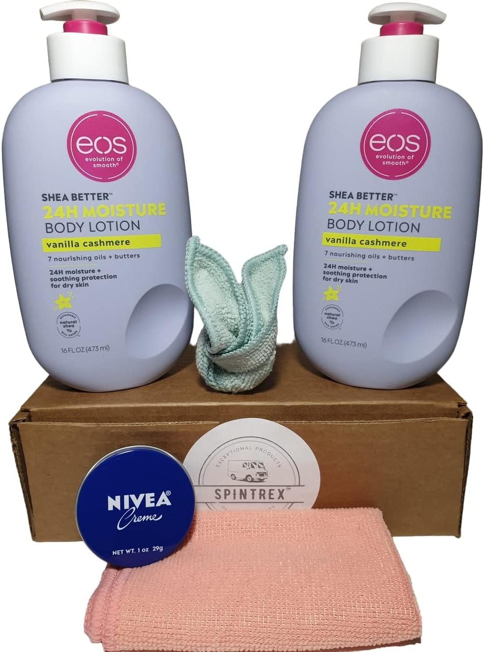 Amazon.com : eos Shea Better Body Lotion Set- Vanilla Cashmere & Coconut Waters, 16 fl oz, 2 ...