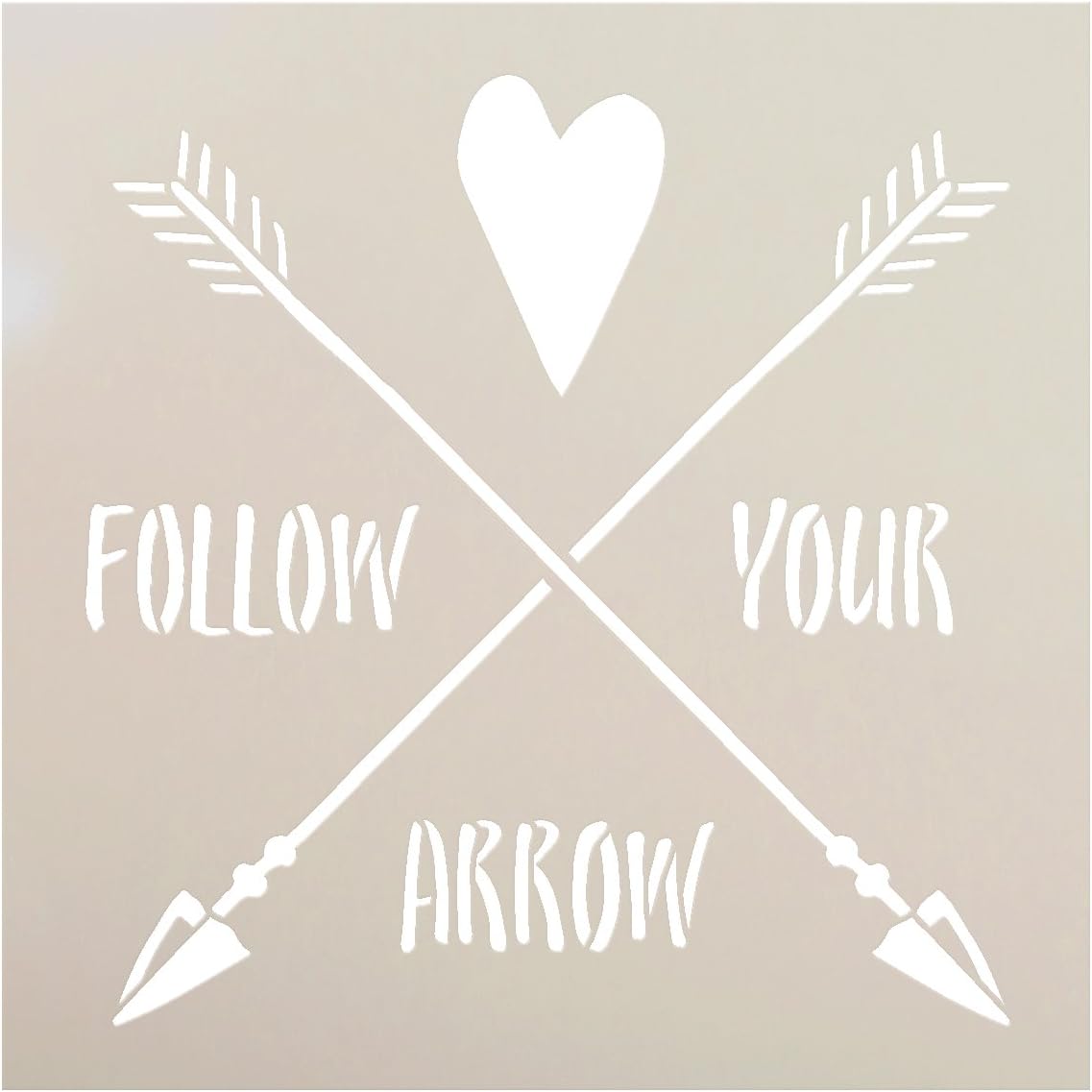 Amazon.com: Follow Your Arrow - Crossed Arrows Word Art Stencil (8" x 8")