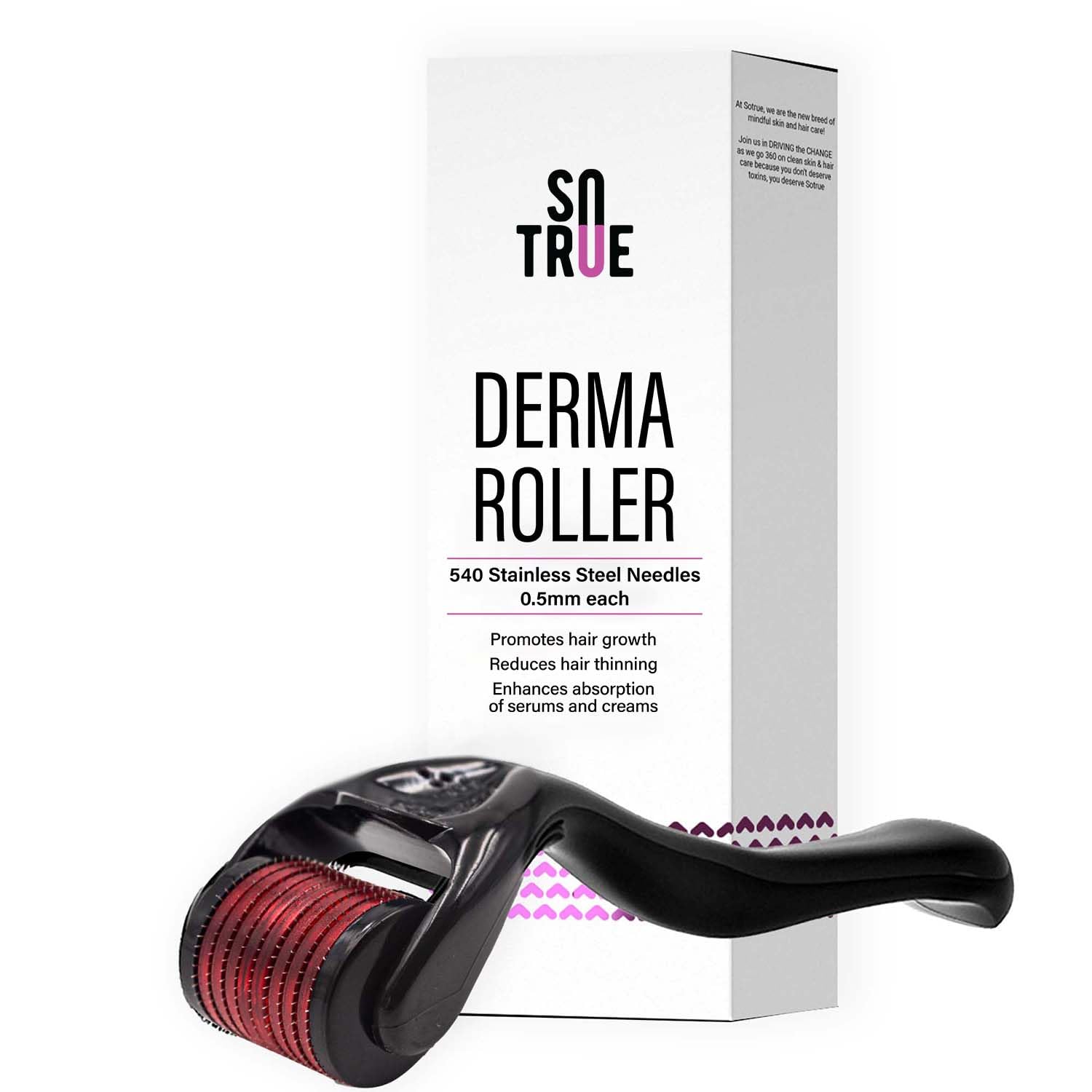 Sotrue Derma Roller For Hair Growth 0.5 mm With 540 Titanium ...