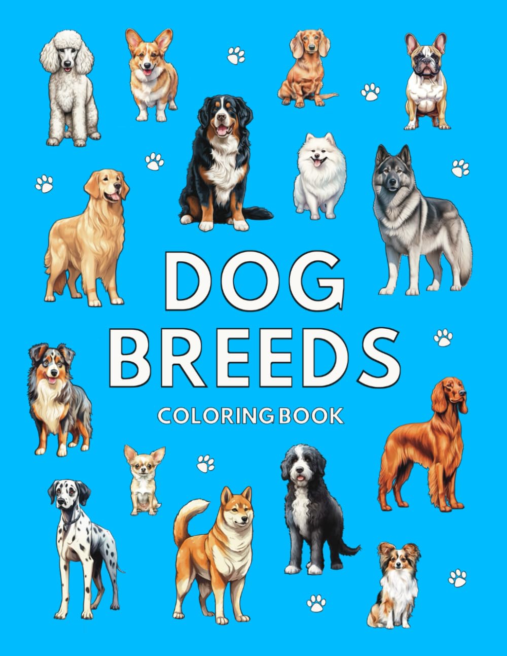 Snapklik.com : Dog Breeds Coloring Book: 50 Dog Coloring Pages