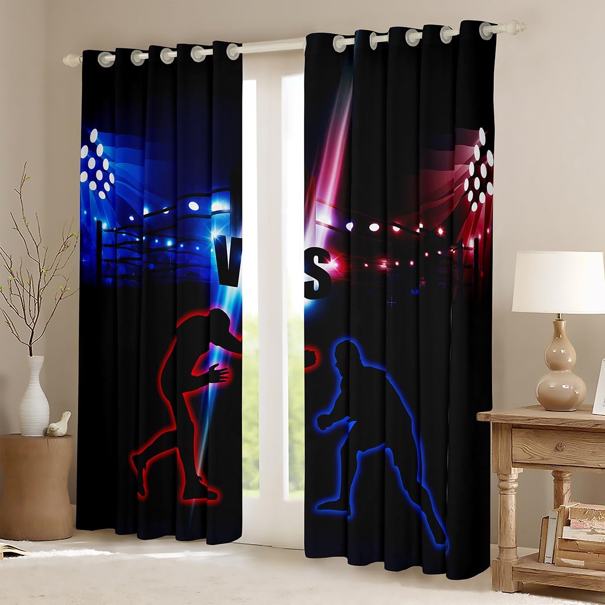 Wrestling Curtains Amazon.com: Manfei Wrestler Wrestling Window