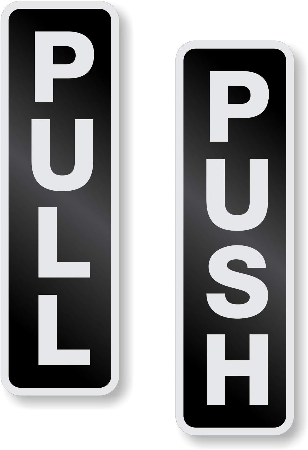 Amazon.com : Push Pull Vertical Standard Door Sign (Black/Gold) - Small ...