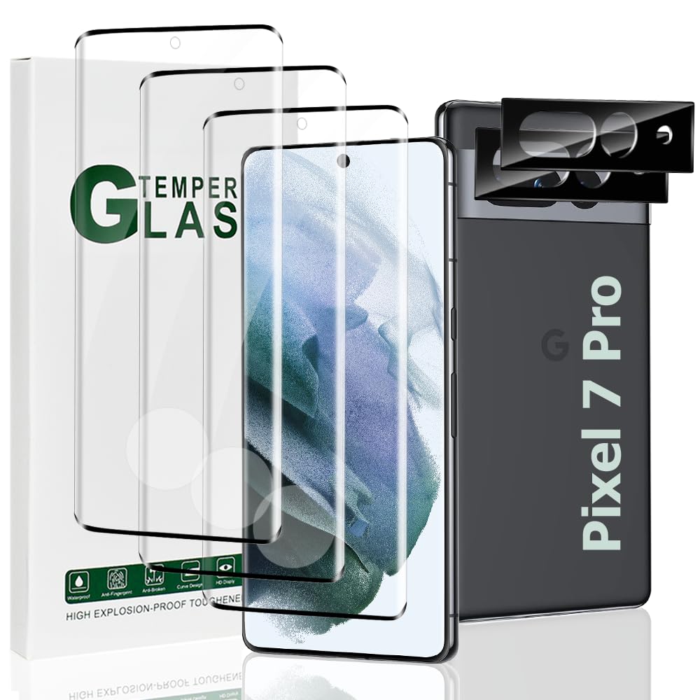 Amazon.com: [3+2 Pack] Pixel 7 Pro Screen Protector,9H Tempered Glass ...