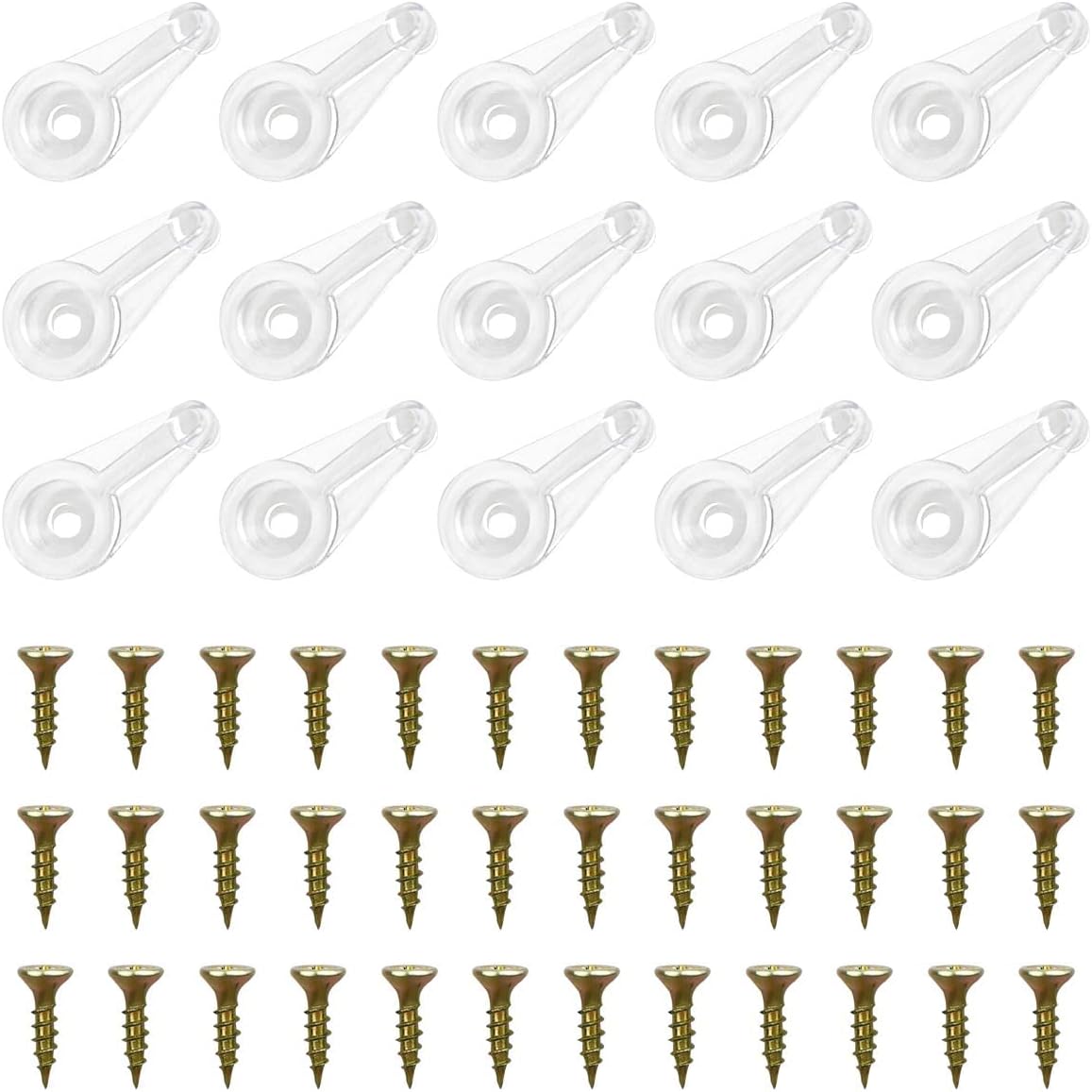 50 Pairs Glass Retainer Clips Kit Glass Cabinet Panel Clips with Screws ...