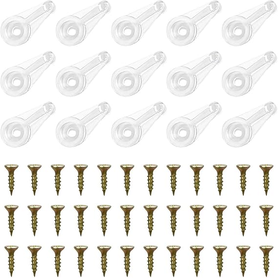 50 Pairs Glass Retainer Clips Kit Glass Cabinet Panel Clips with Screws ...