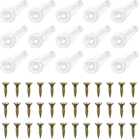 50 Pairs Glass Retainer Clips Kit Glass Cabinet Panel Clips with Screws ...