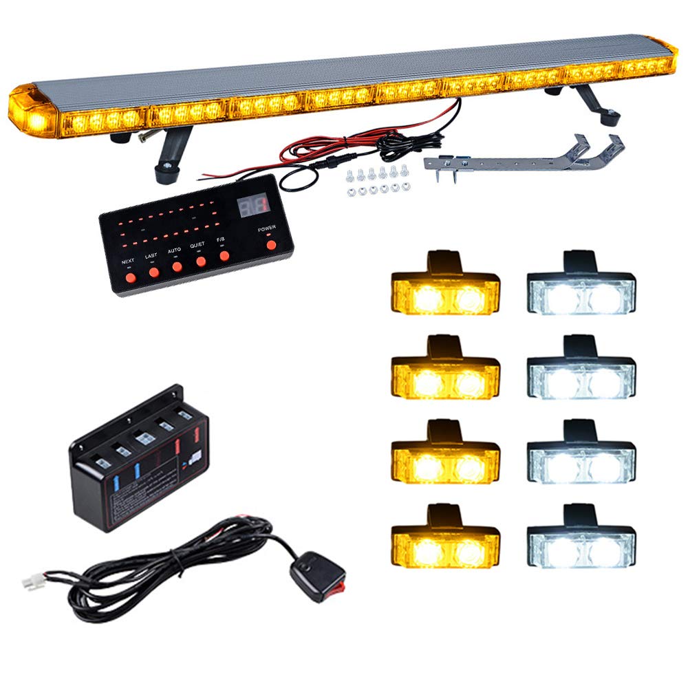 Buy 1PC 46" Full Size Amber LED Light Bar Emergency 78 LED Beacon ...