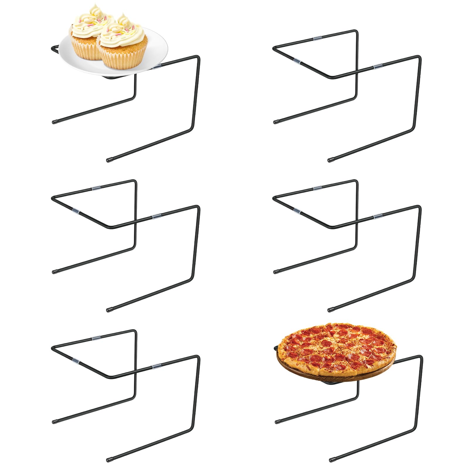 Amazon.com: PPXHFV 6 Pcs Black Metal Pizza Stands For Tables,Pizza Rack ...