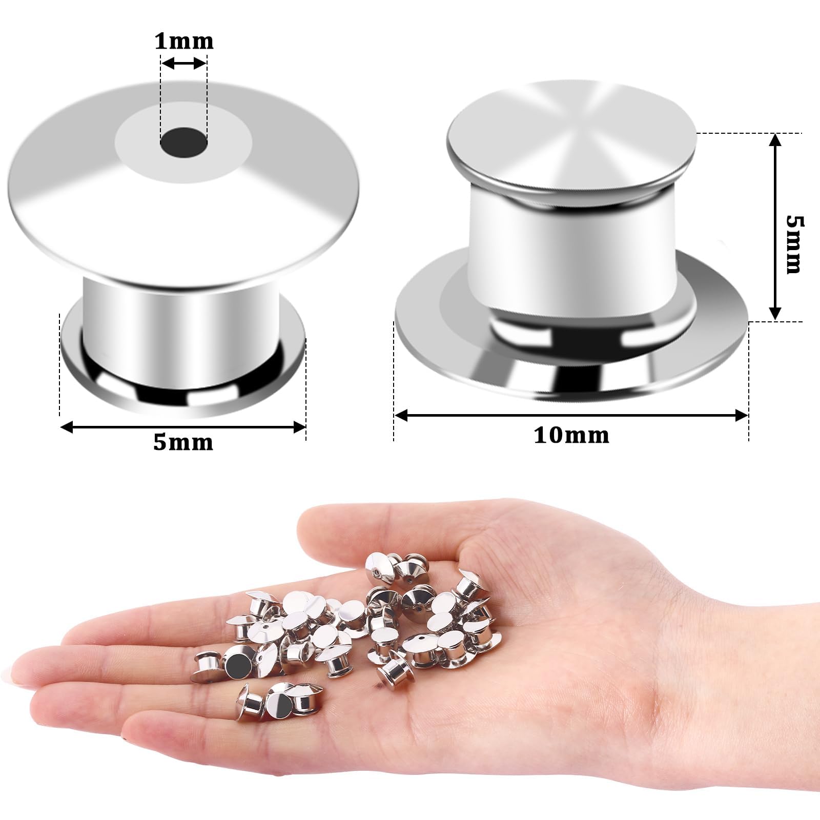 Snapklik.com : 200PCS Metal Locking Pin Backs, Pin Keepers Clasp Pin ...