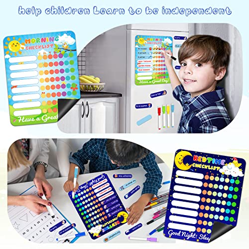 Magnetic Daily Routine Chart for Kids, Day & Night - Want It All